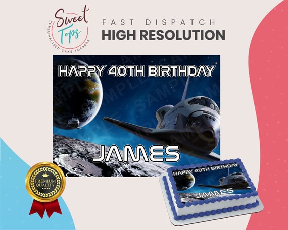 Space Shuttle Rectangle Edible Cake Topper Decoration | Etsy