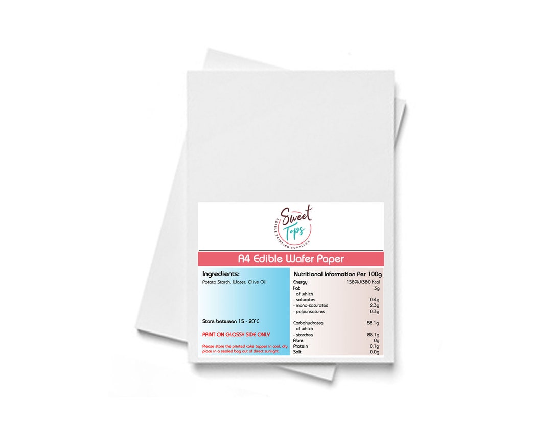 25x Edible Wafer Paper (rice Paper) for Printing | A4 Pack | High ...