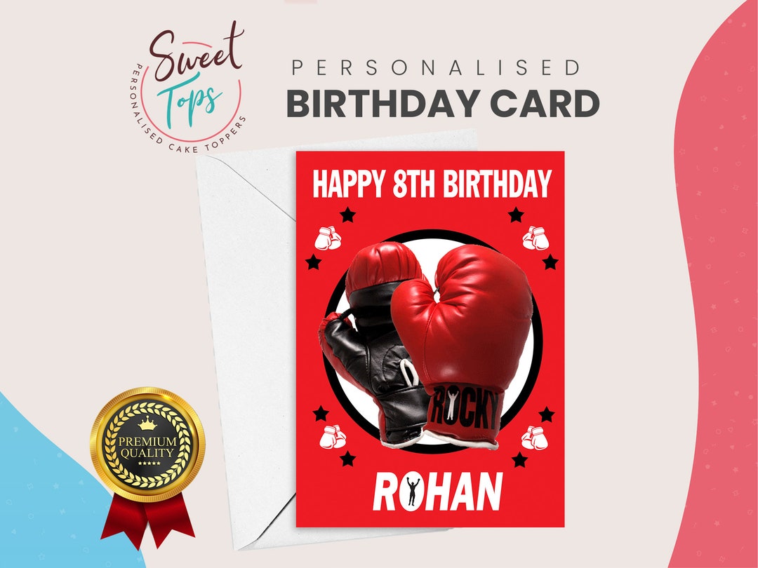 Personalised A5 Birthday Card Boxing Theme | Any Name & Age - Etsy