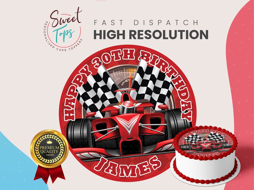 Formula One Personalised Round Edible Cake Topper - Etsy