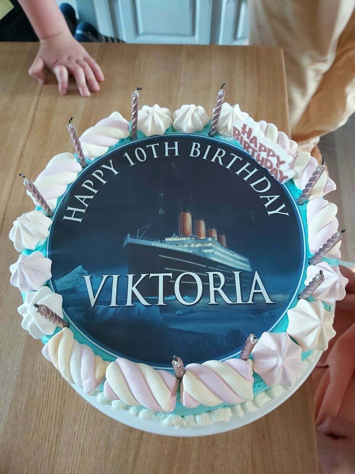 Titanic Round Edible Birthday Cake Topper Decoration - Etsy