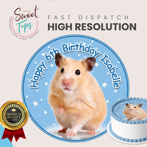 Hamster Birthday Cake Topper - Etsy