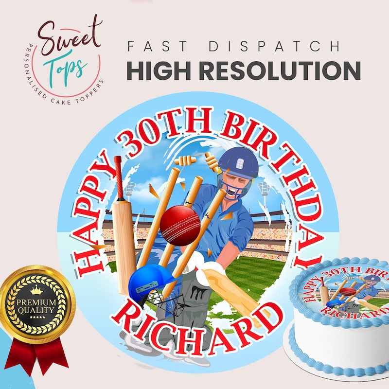 Cricket Edible Topper - Etsy UK