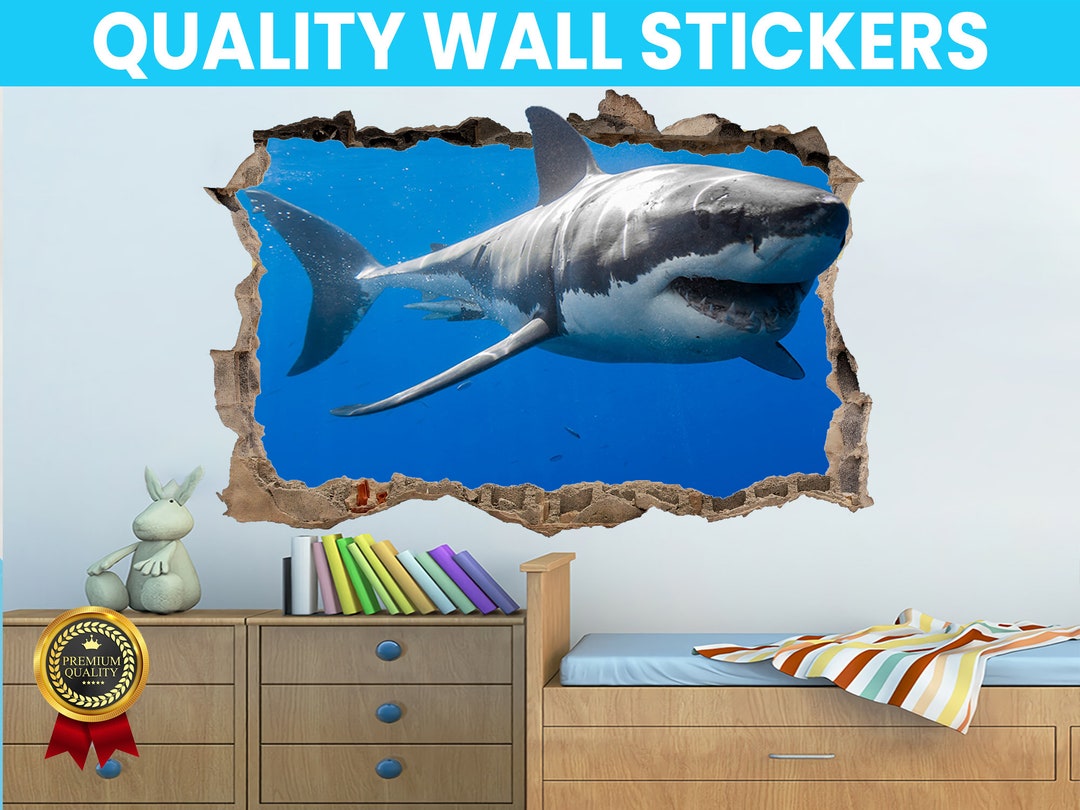 Great White Shark Wall Decal Sticker Mural Poster Print Art Home ...