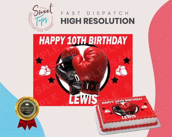 Boxing Rectangle Edible Cake Topper Decoration Personalised | Etsy