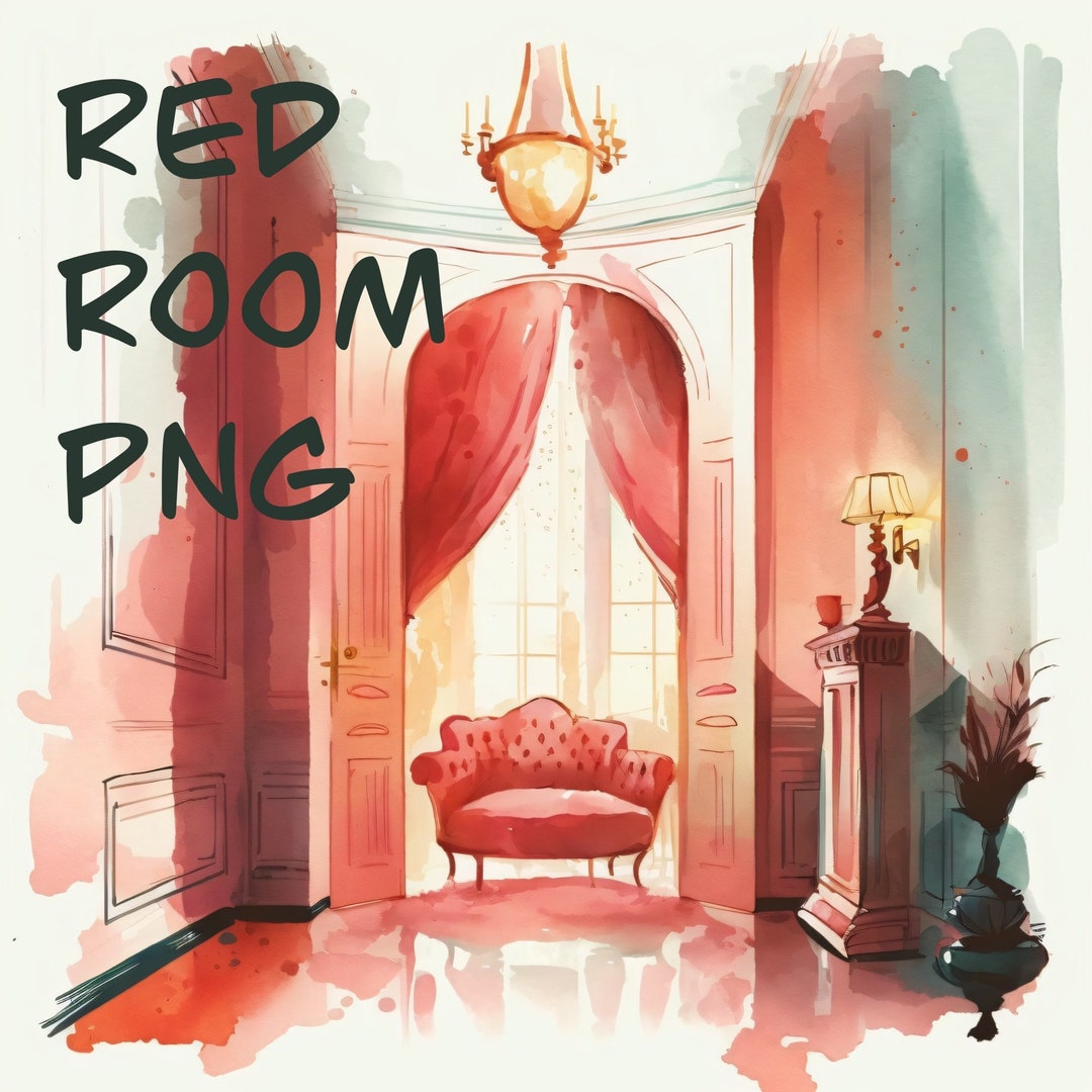 Illustration of a Red Room Watercolor Illustration Instant - Etsy