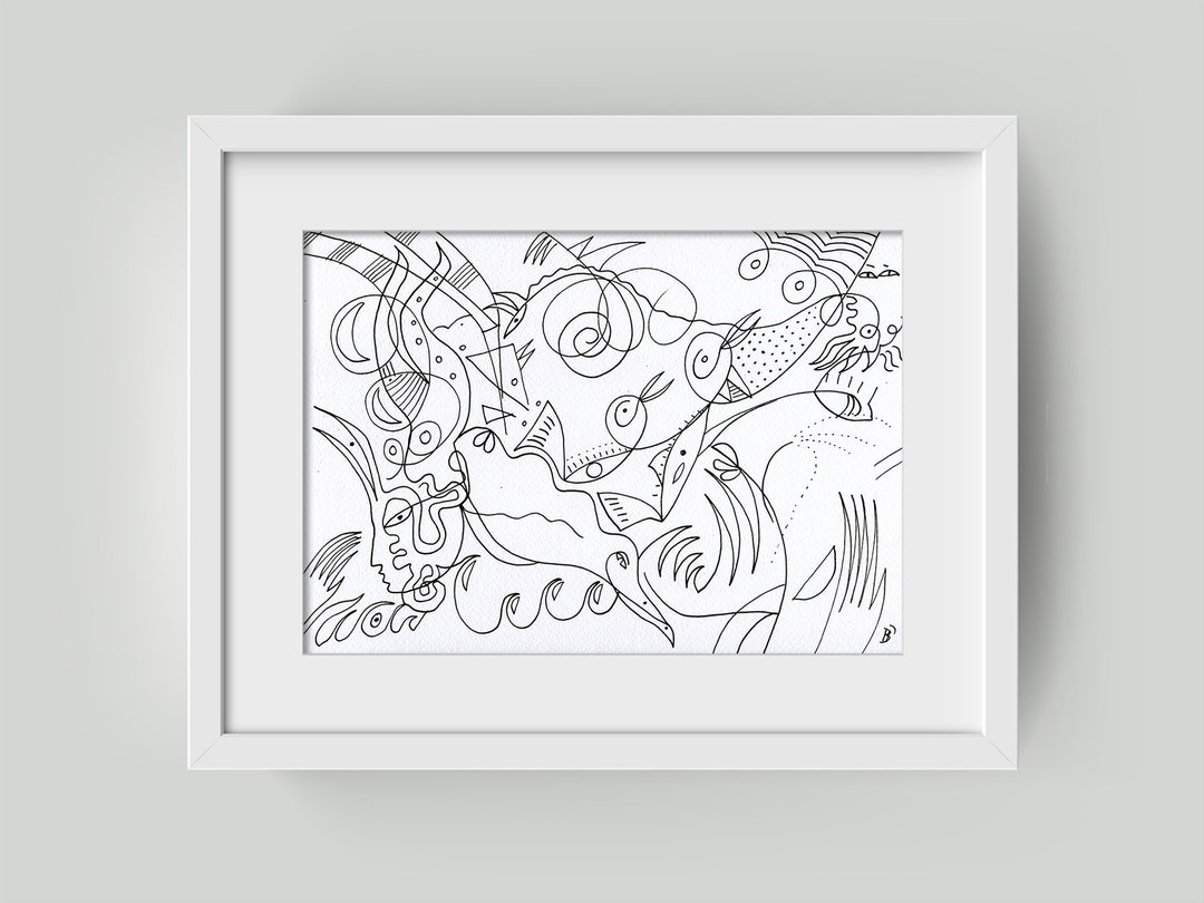 Original Drawing Simple, Noble, Noble, Simple, Black and White ...