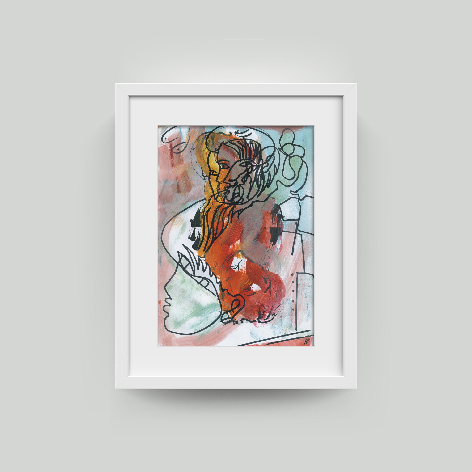 Mixed Media & Collage Art & Collectibles Unikat auf Papier DIN A4 Originalbild Kunst abstrakt ...