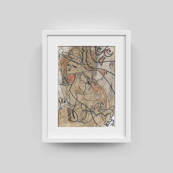 Originalbild Kunst abstrakt Unikat auf Papier DIN A4 Mixed Media & Collage Paper Art ...