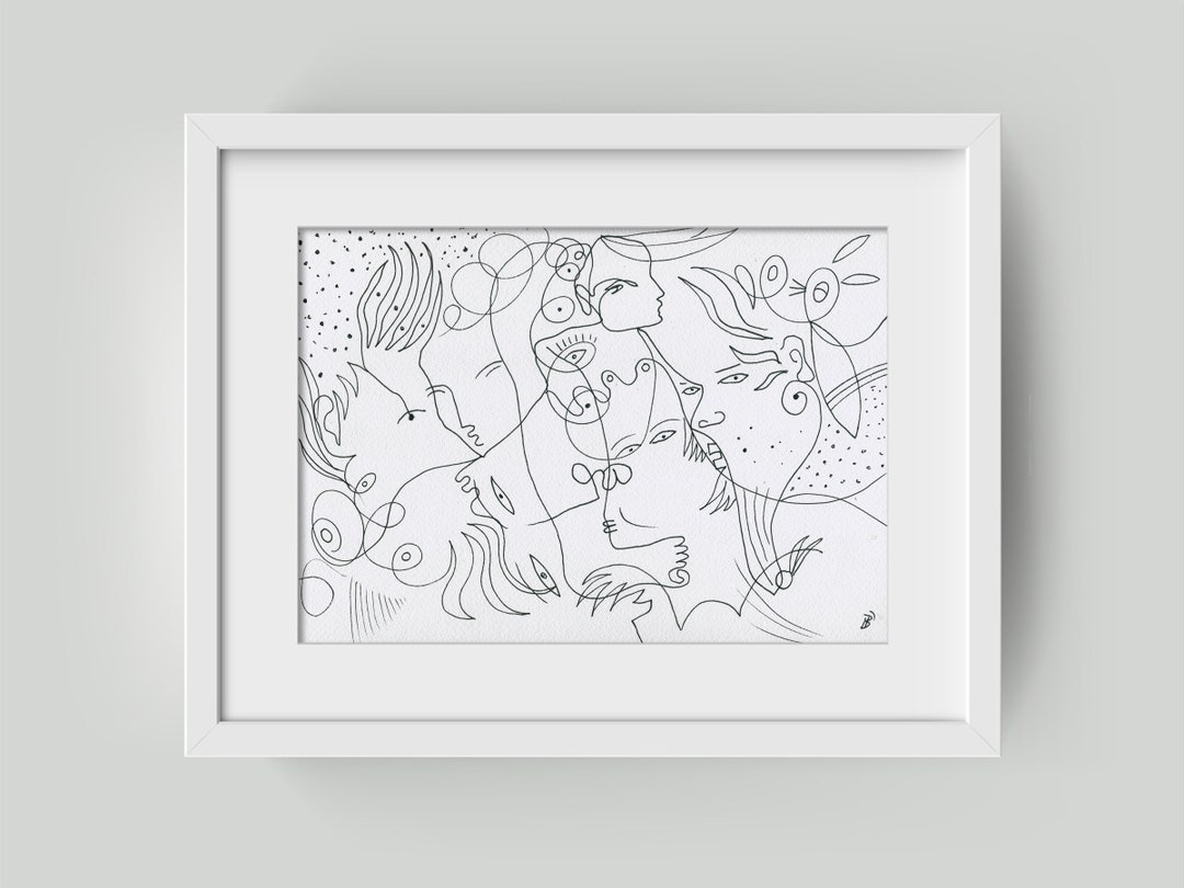 Original Drawing Simple, Noble, Noble, Simple, Black and White ...