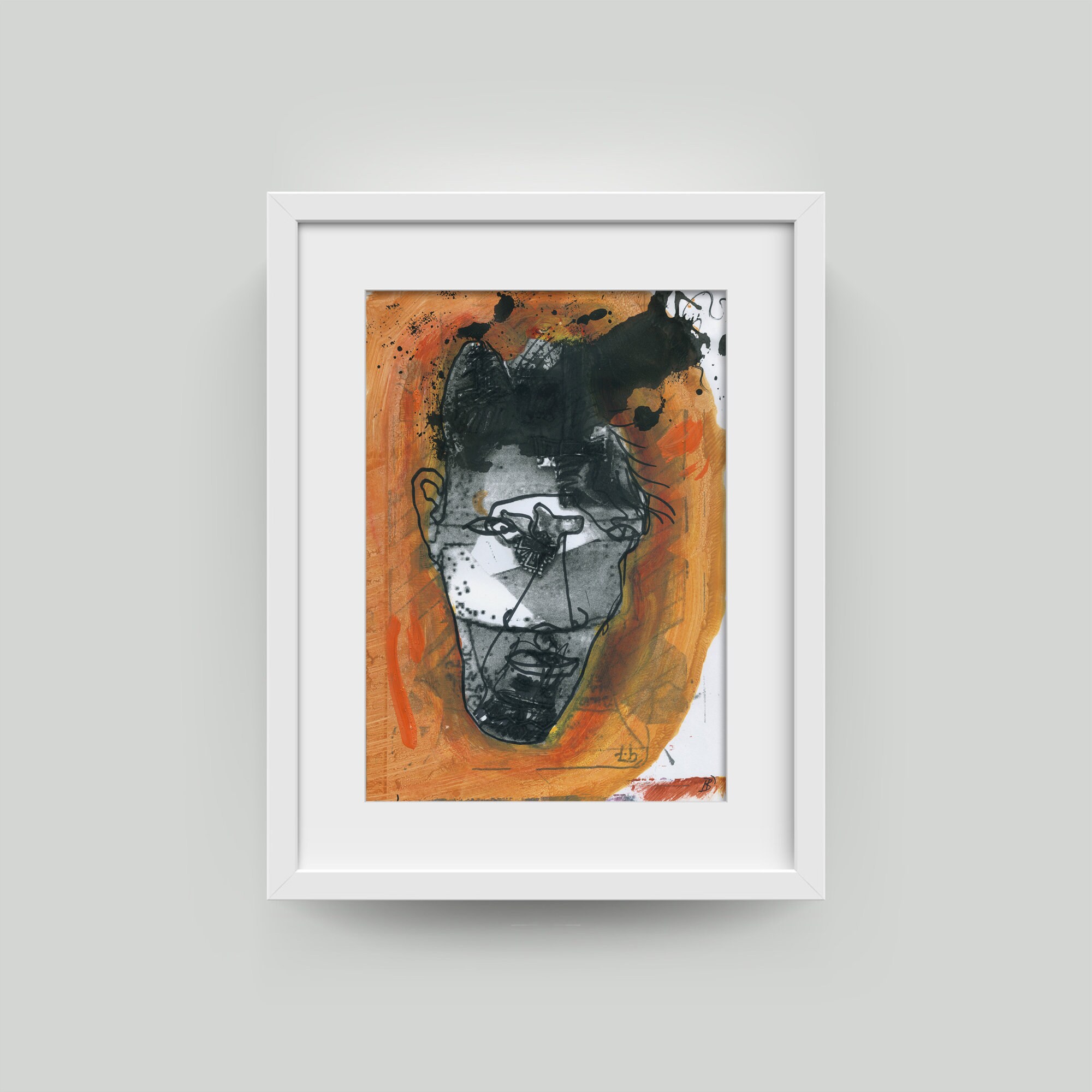 Art & Collectibles Mixed Media & Collage Paper Malerei Zeichnung abstrakt-figurativ Originalgem ...