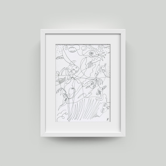 Original Drawing Simple Noble Noble Simple Black and - Etsy UK