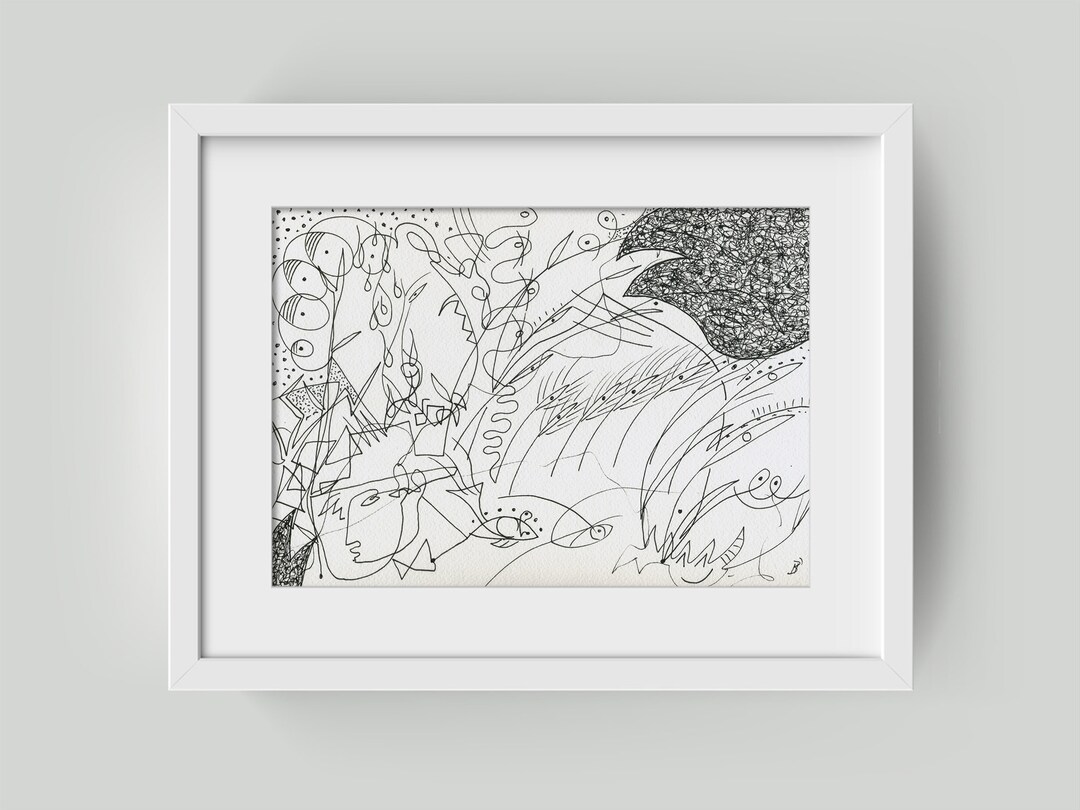Unique Drawing sw Original With Ink / Hand-drawn Uniques for Fine Walls ...
