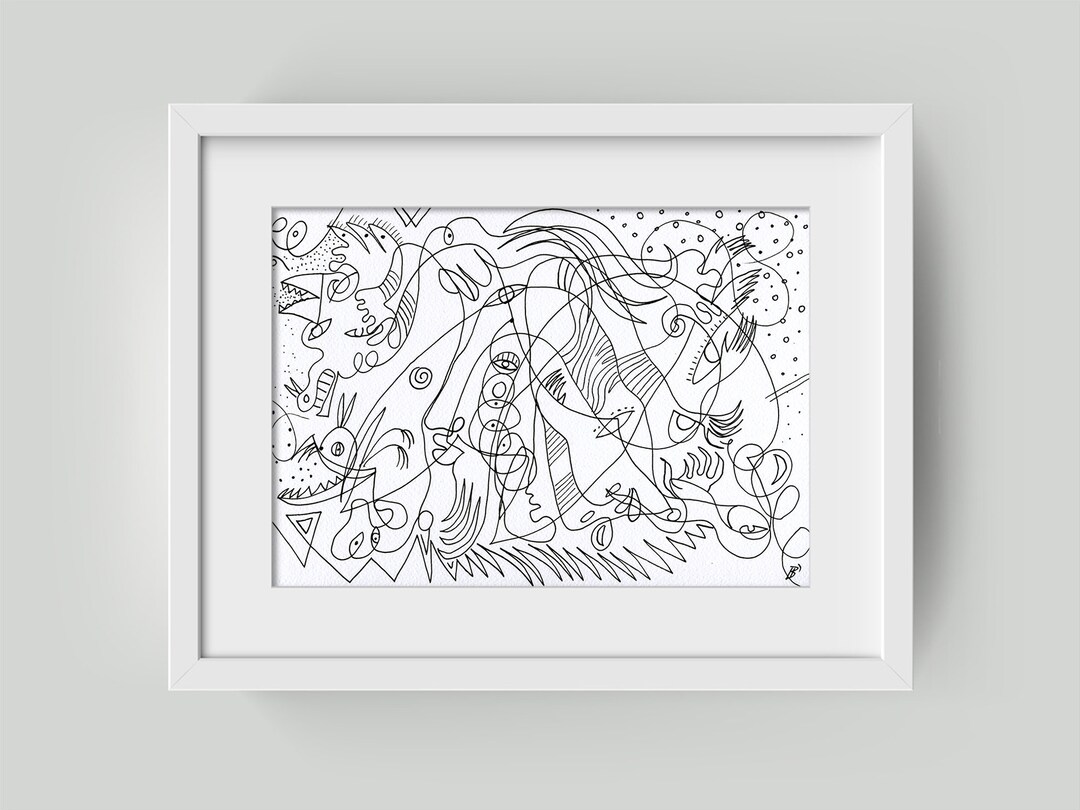 Original Drawing Simple Noble Noble Simple Black and - Etsy
