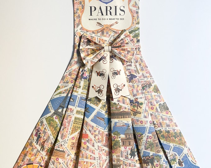 Paris Map Dress (where to Go, What to See Map)- Paper Dress 20x28 - Etsy