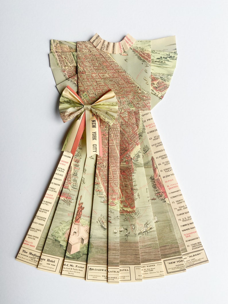 Paper Dress - New York Map Dress Art (20x28) - Etsy