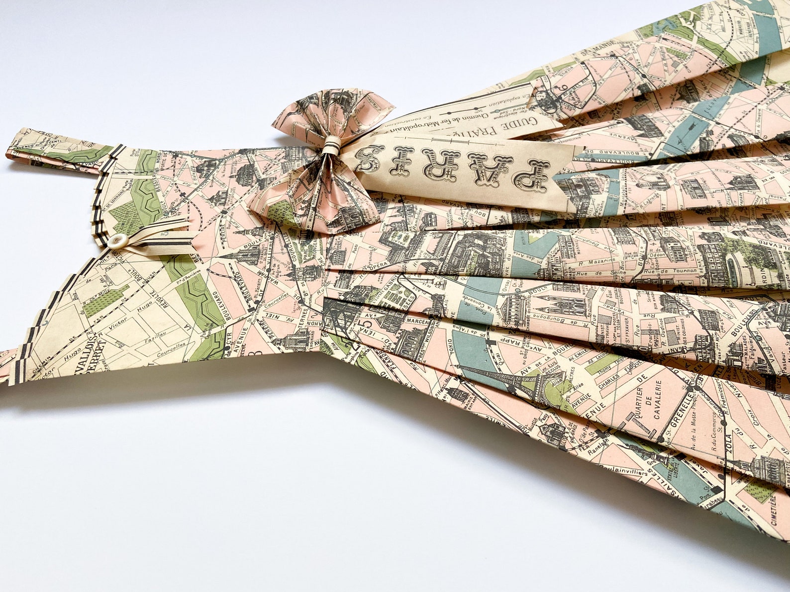Paper Dress Paris Map Dress - Etsy