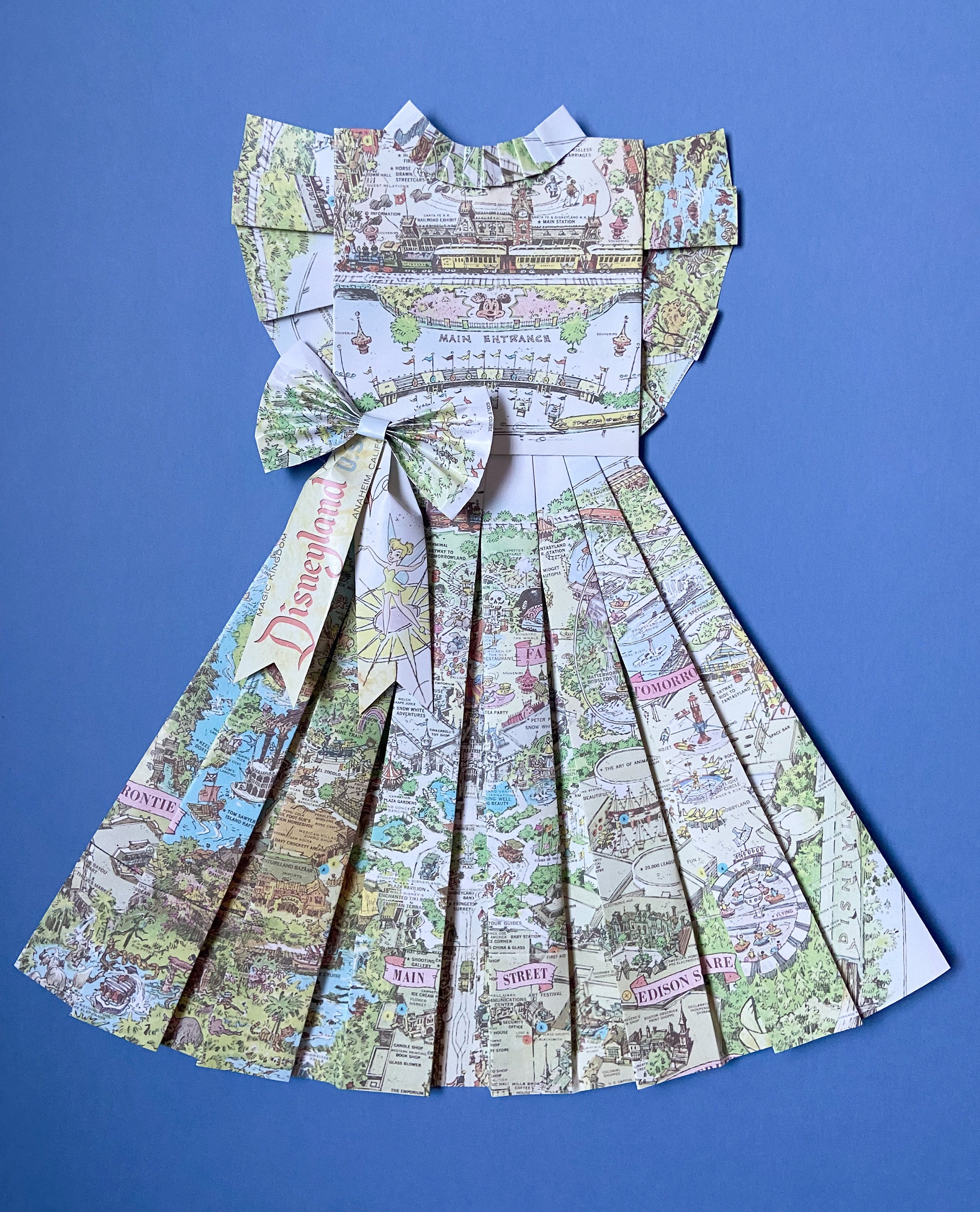 Paper Dress- Vintage Disneyland Map - Etsy