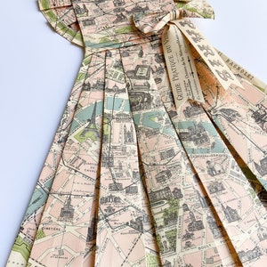 Paper Dress- Vintage Paris Map Dress - Etsy