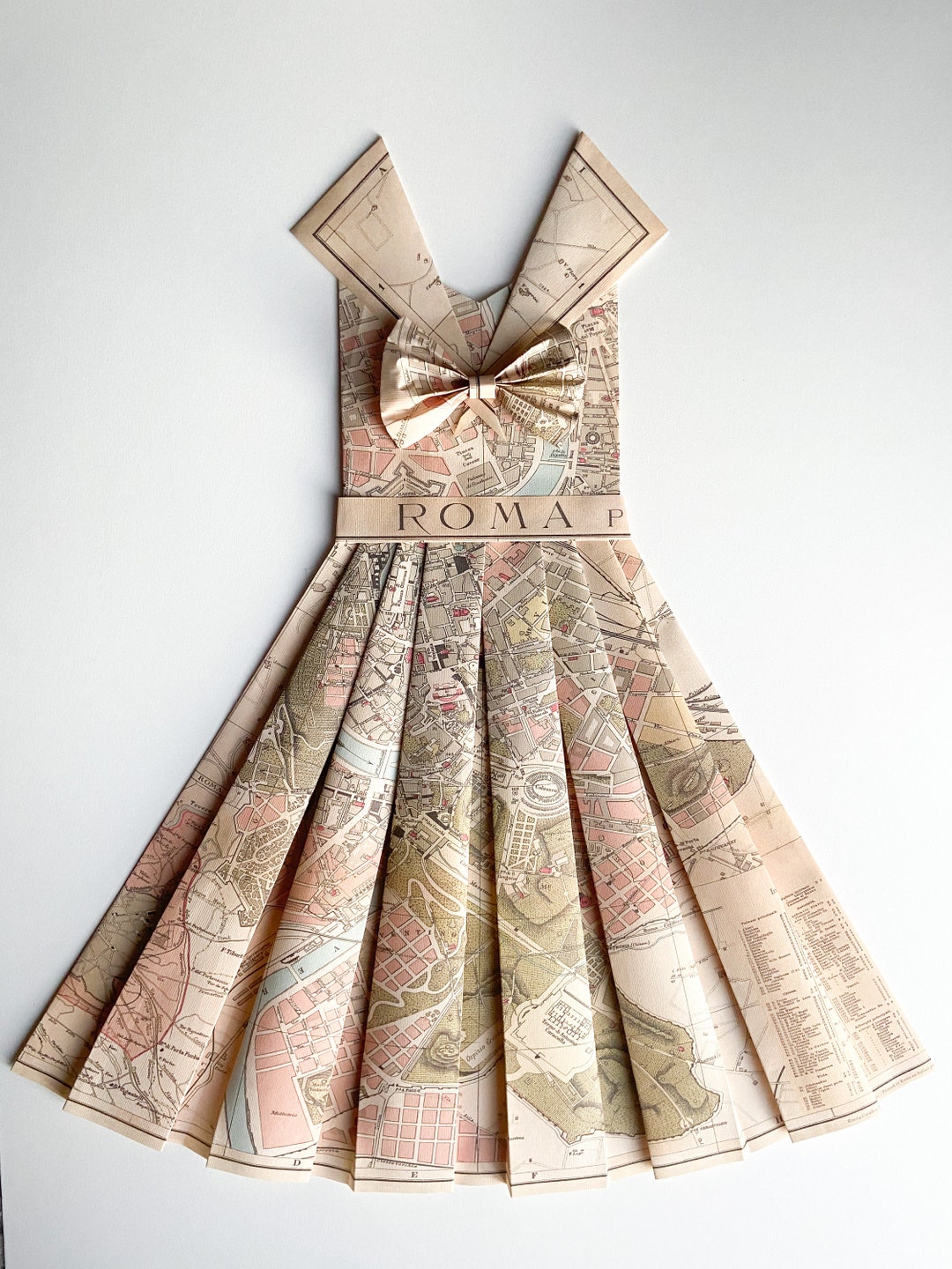 Paper Dress - Rome Map Dress - Etsy