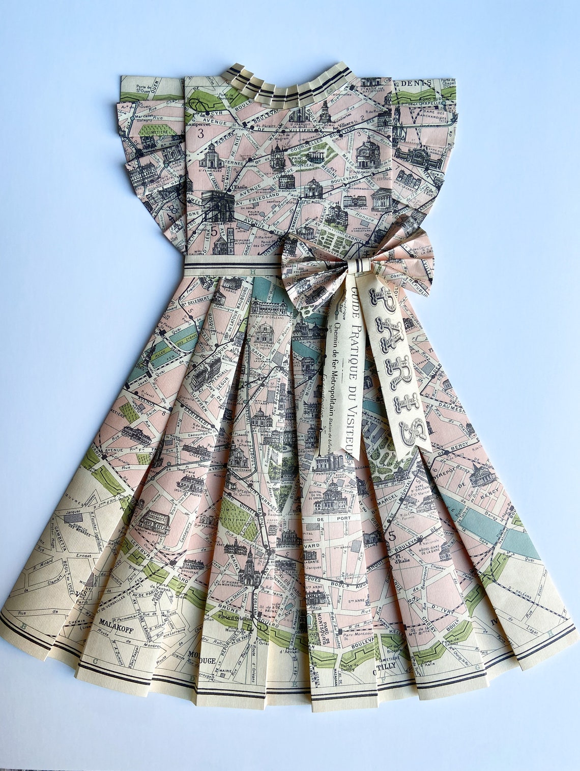 Paper Dress - Paris Map Dress (16x20) - Etsy