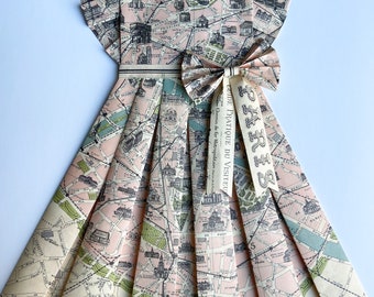 Paper Dress Paris Map Dress - Etsy