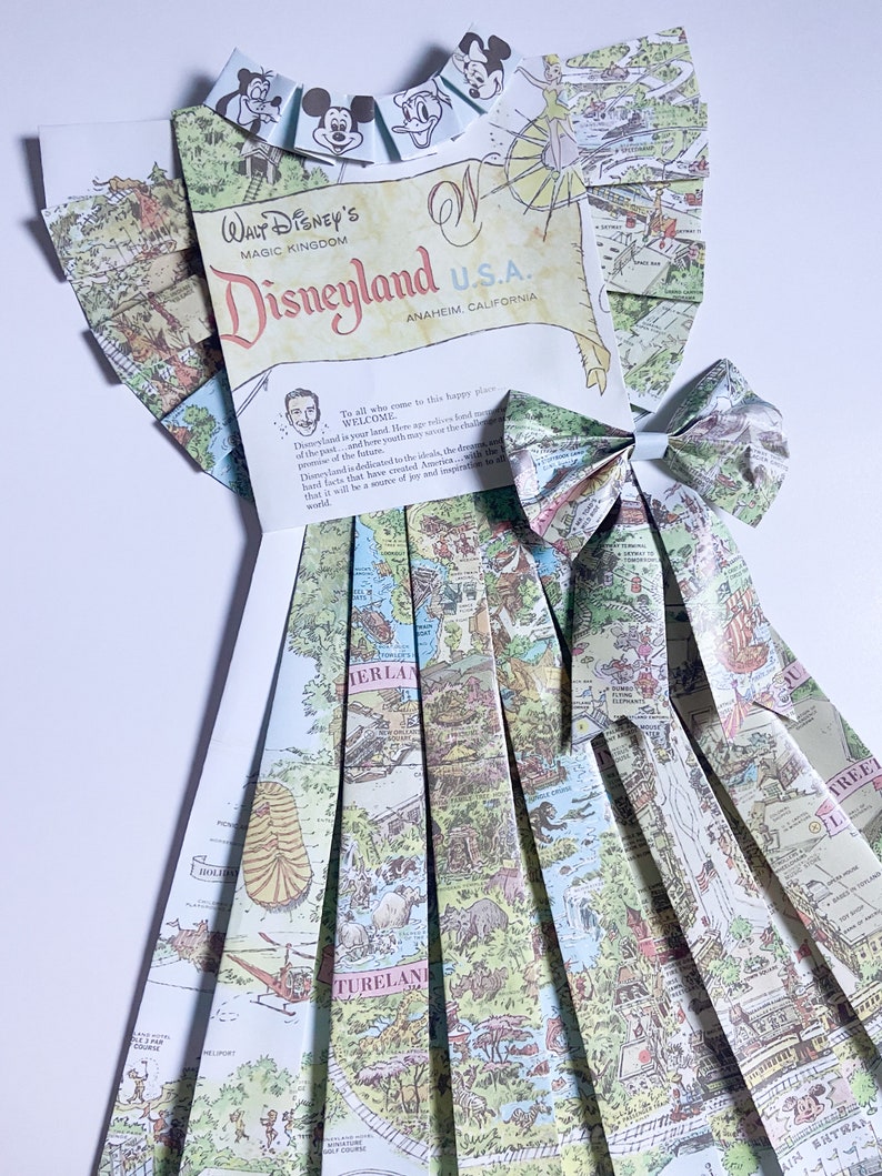 Paper Dress- Vintage Disneyland Map - Etsy