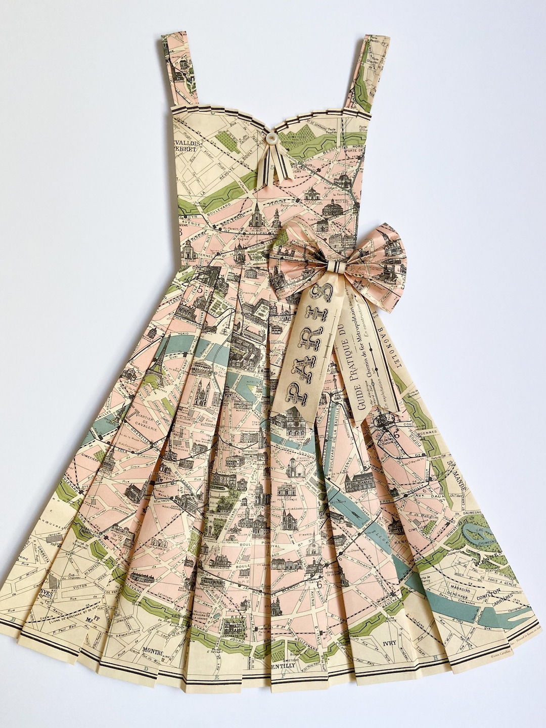 Paper Dress - Paris Map Dress - Etsy
