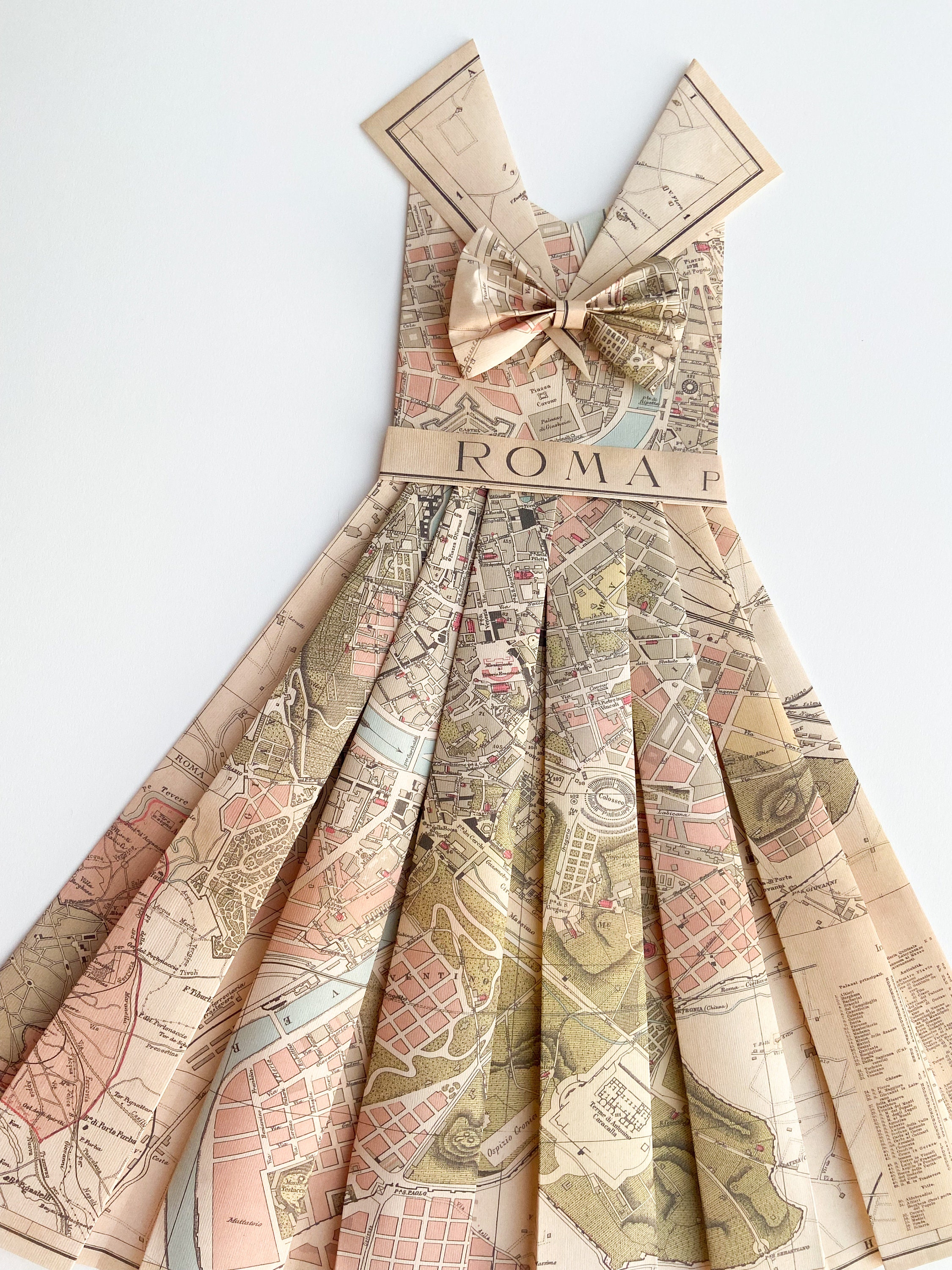 Paper Dress - Rome Map Dress - Etsy