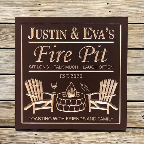 Personalized Fire Pit Rules Sign Engraved Garden Decor Fire - Etsy