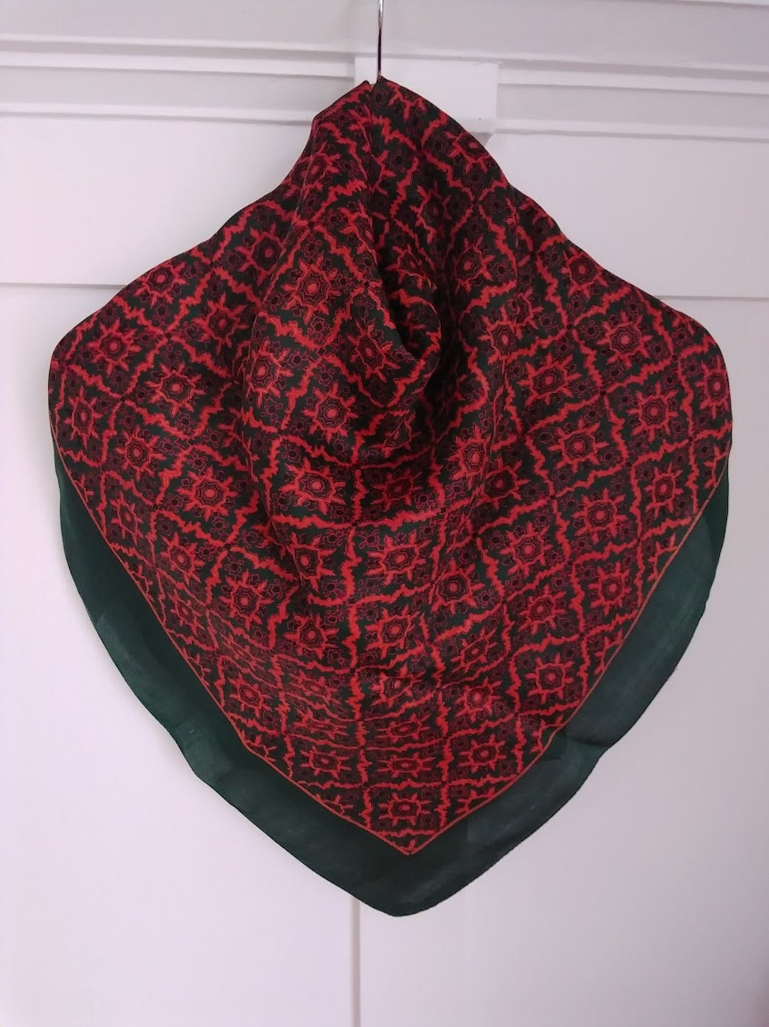 Artisan Silk Scarf, Block Print, 90s // Boho Block Print, Made in India ...