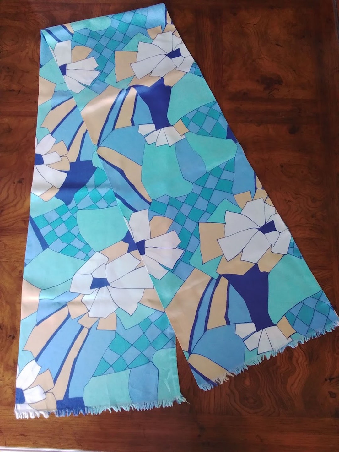 Big Beautiful Vintage Opera Scarf, 60s // Vintage Abstract Double ...