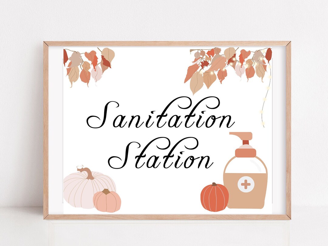 Sanitation Station Thanksgiving Sign, Printable Sanitation Station Sign ...