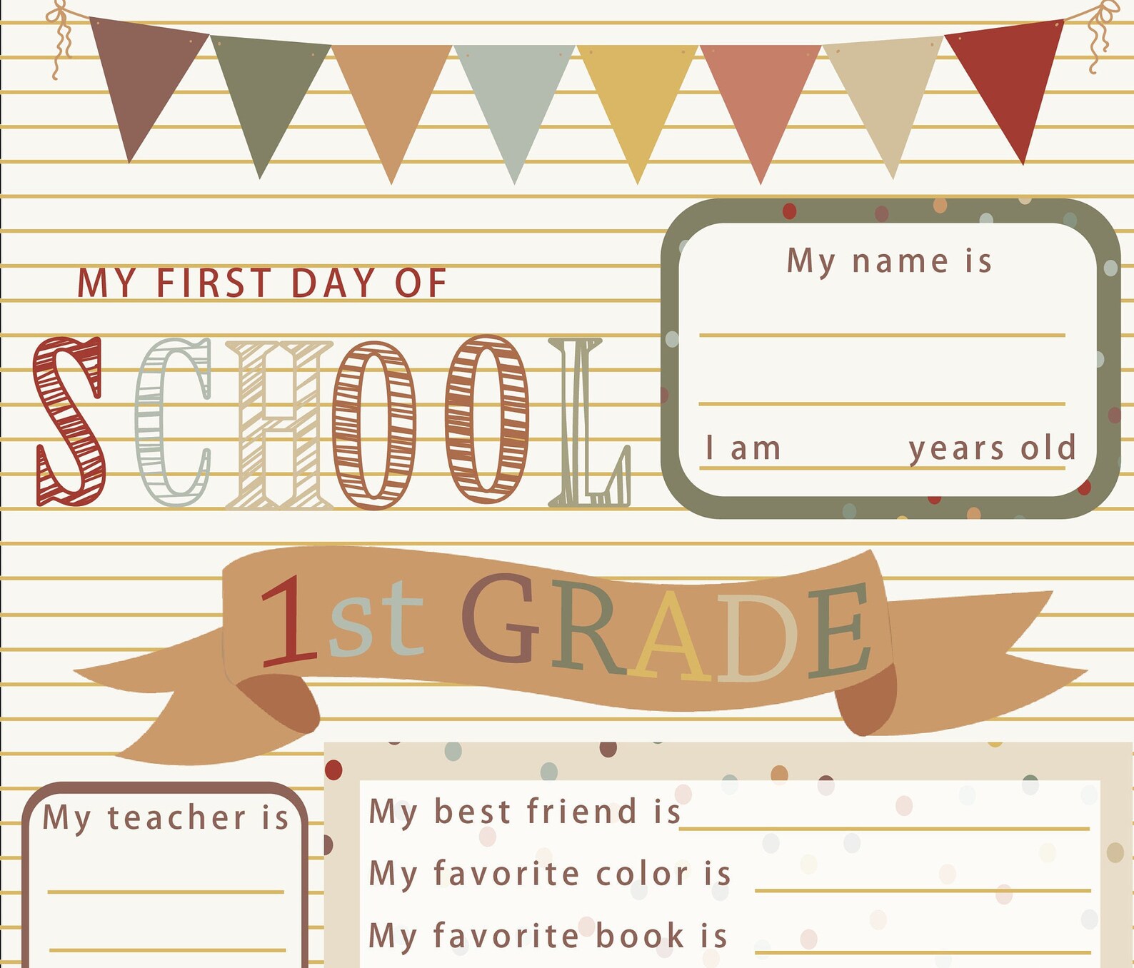 1st GRADE Welcome Back to School Printable INTERVIEW, Back to School ...