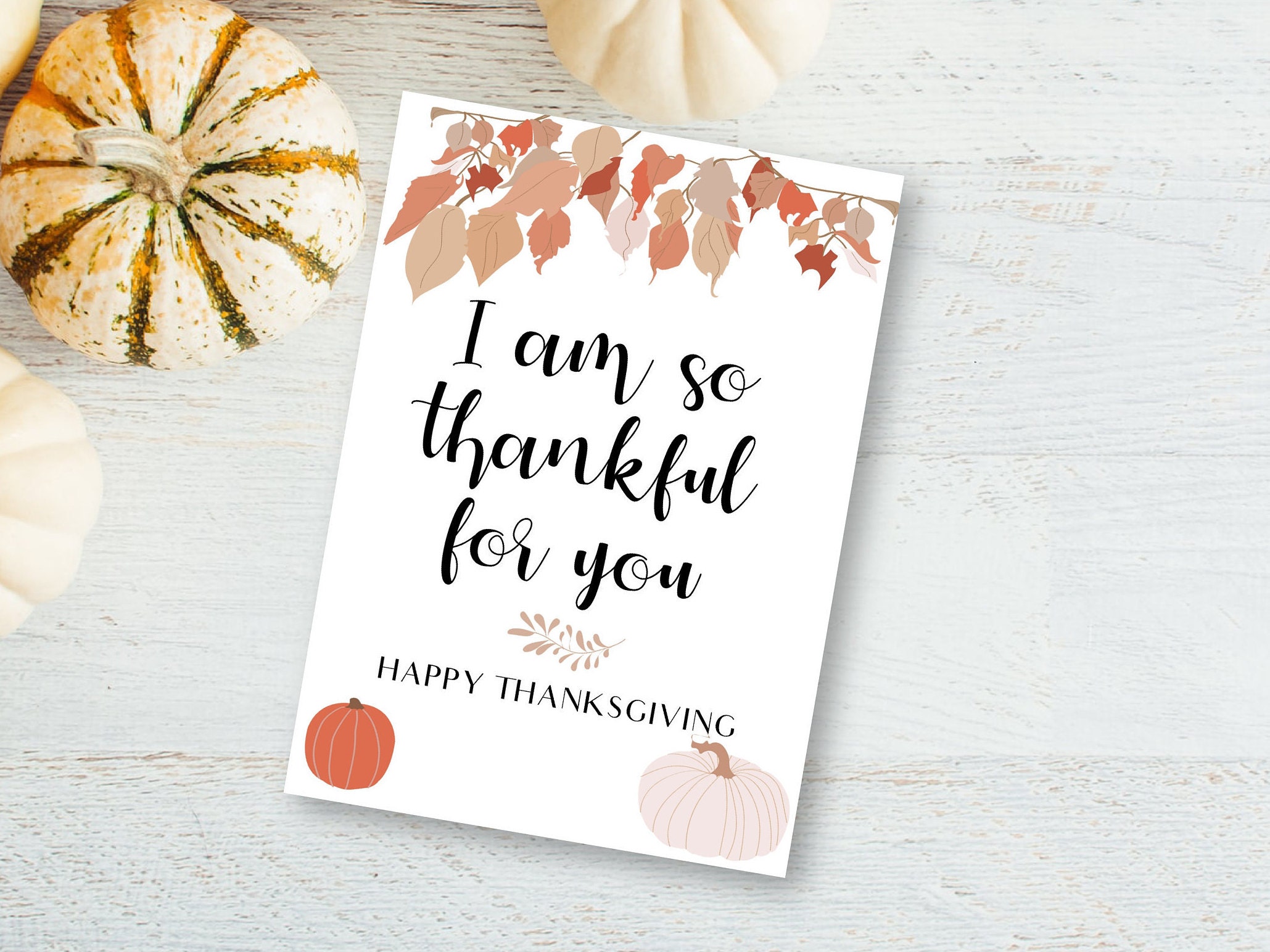 Printable Thanksgiving Card, Instant Download Card Thanksgiving ...