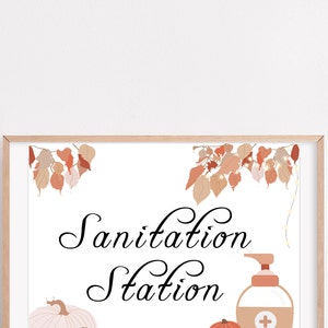 Sanitation Station Thanksgiving Sign, Printable Sanitation Station Sign ...