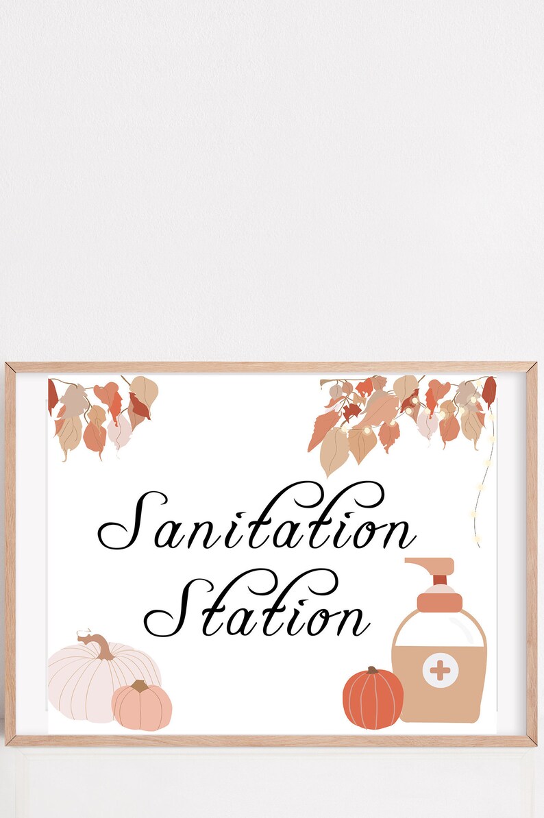 Sanitation Station Thanksgiving Sign, Printable Sanitation Station Sign ...