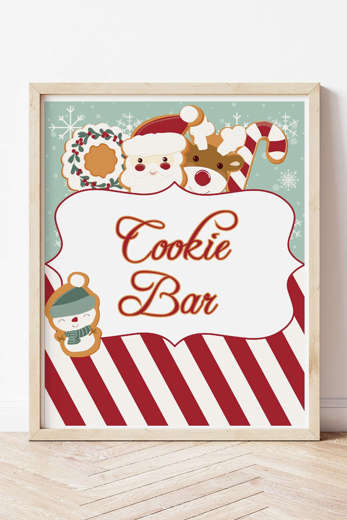 Editable Christmas Cookie Party Sign favor Cookie pdf Party | Etsy
