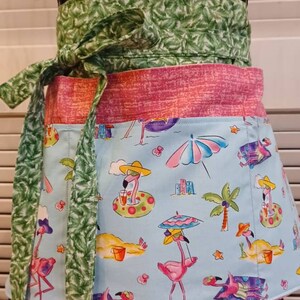 Flamingo Beach 6 Pocket Apron, Server Apron, Waitress Apron, Vendor ...
