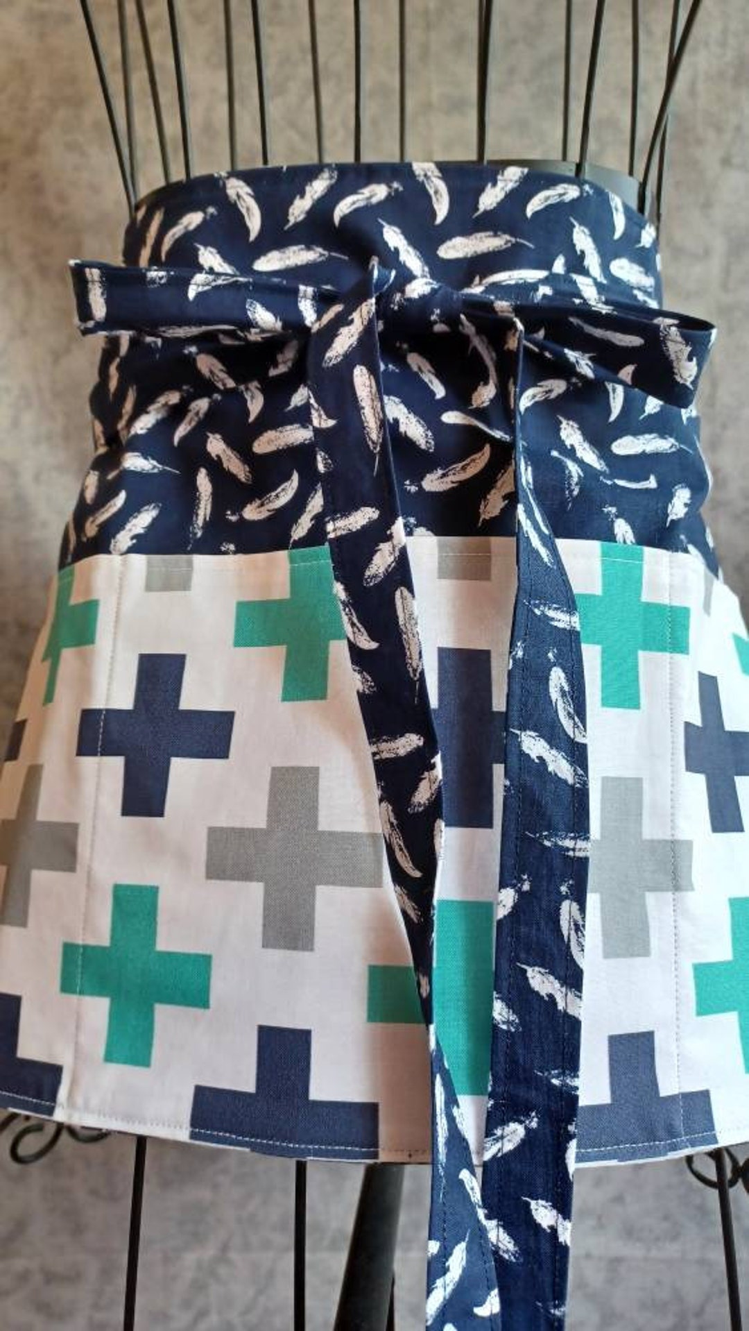 Navy 3 Pocket Waitress Teacher Server Vendor Half Waist Apron - Etsy