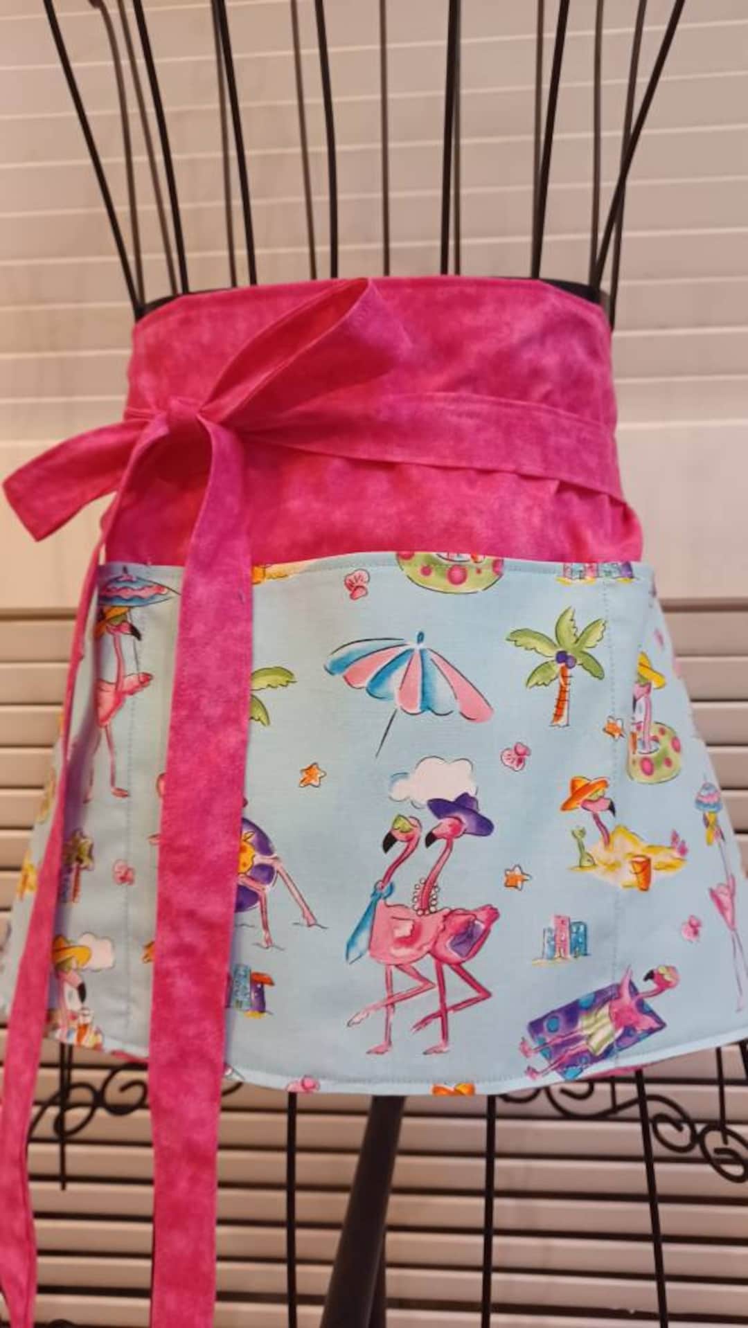 Flamingo Beach 3 Pocket Apron, Server Apron, Waitress Apron, Vendor ...