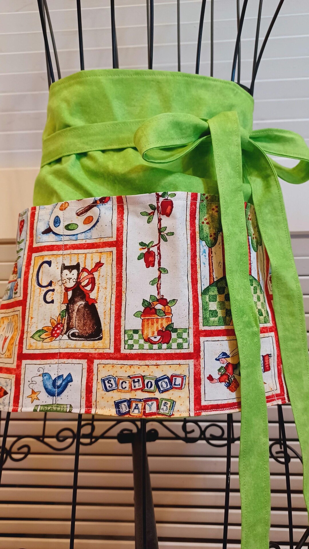 School 3 Pocket Waitress Teacher Server Vendor Half Waist Apron - Etsy