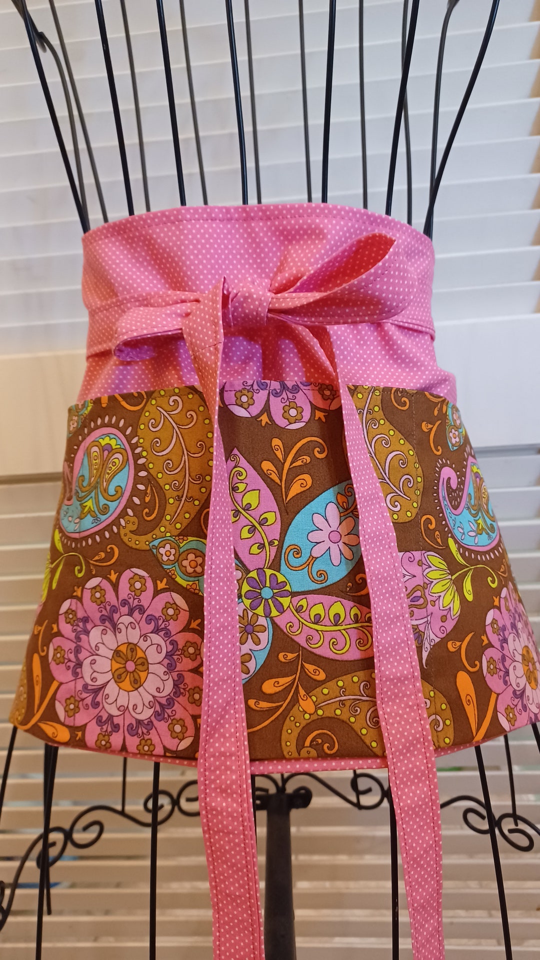 Vintage Fabric 3 Pocket Apron, Server Apron, Waitress Apron, Teacher ...