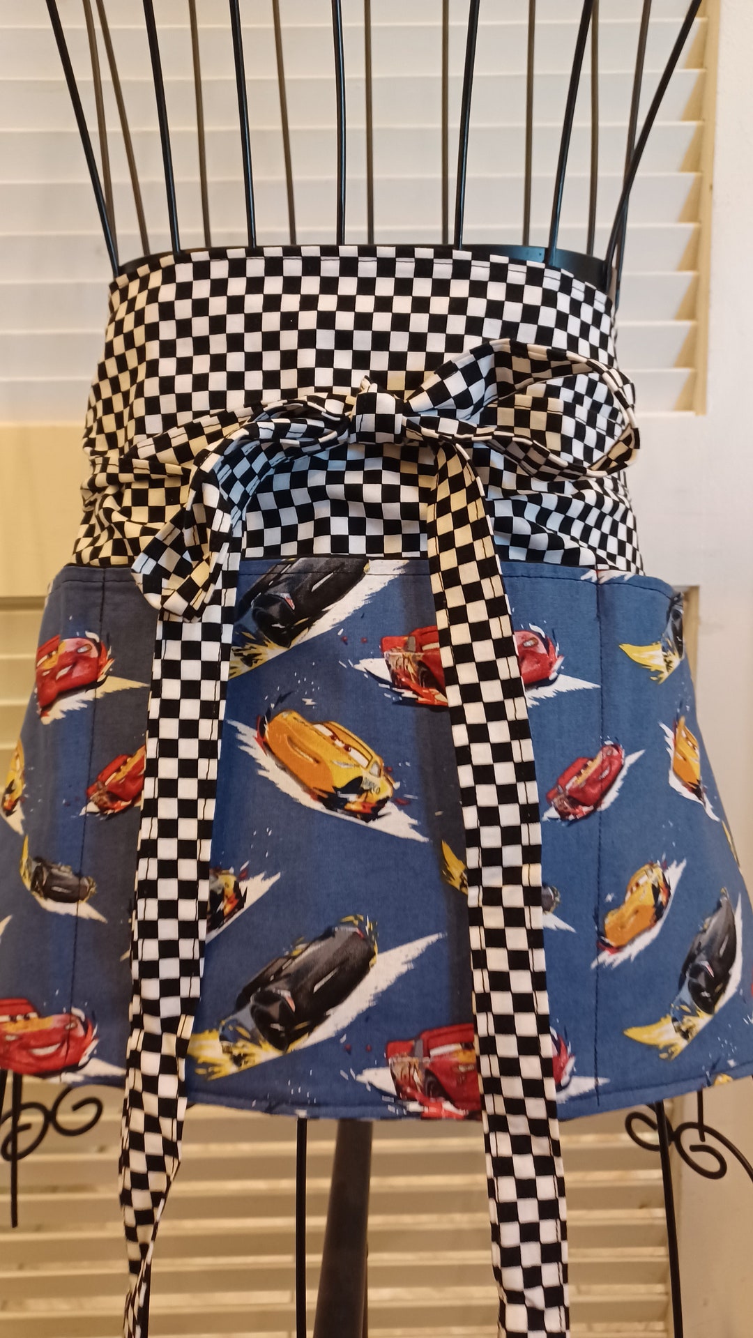 Cars 3 Pocket Apron, Waitress Apron, Teacher Apron, Vendor Apron, Waist ...