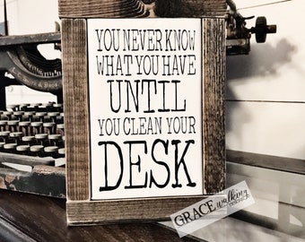 Funny desk signs | Etsy