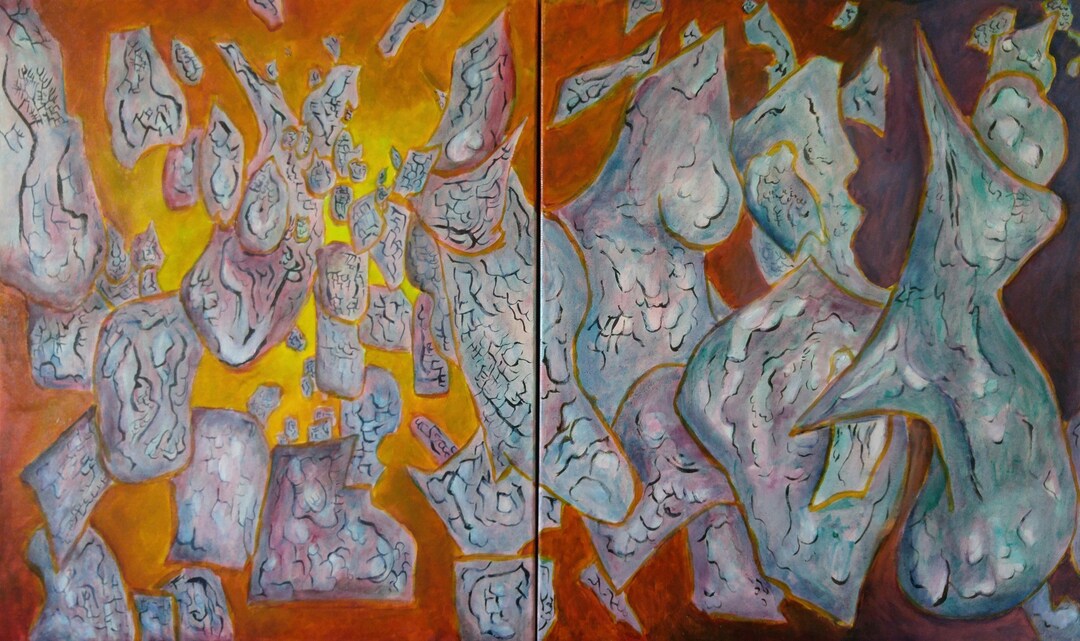 Abstract Oil Painting Pair - Etsy