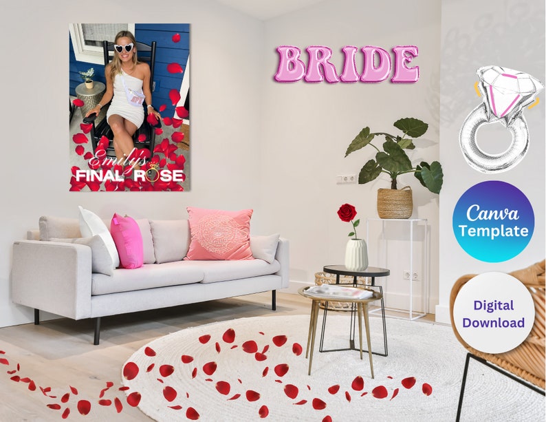 EDITABLE the Bachelorette Poster "_____________'s Final Rose" - Etsy