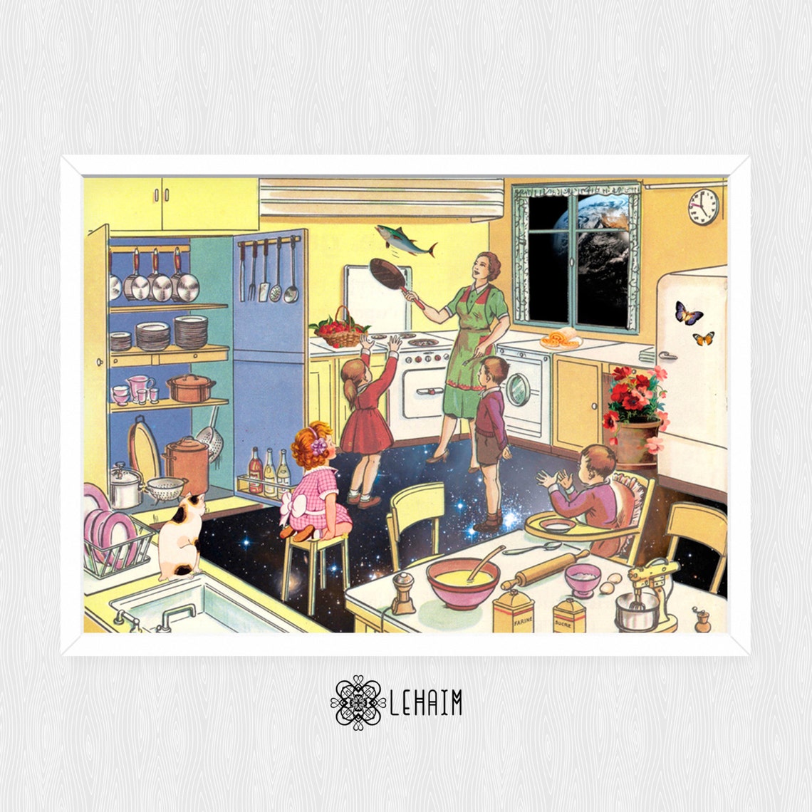 Poster the Dinner is Ready 50x70 Cm, Instant Download, Retro Art, Space ...