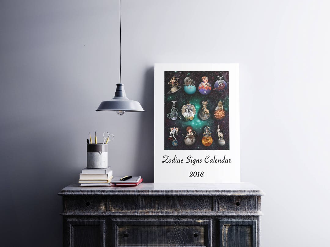2018 ZODIAC Signs Calendar. Printable Calendar. Download 2018 Calendar ...