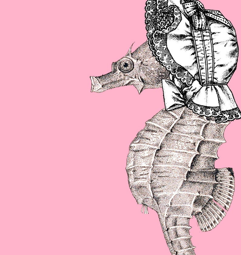 Kids Room Baby Seahorse Print, Nursery Wall Art, Vintage Home Decor ...